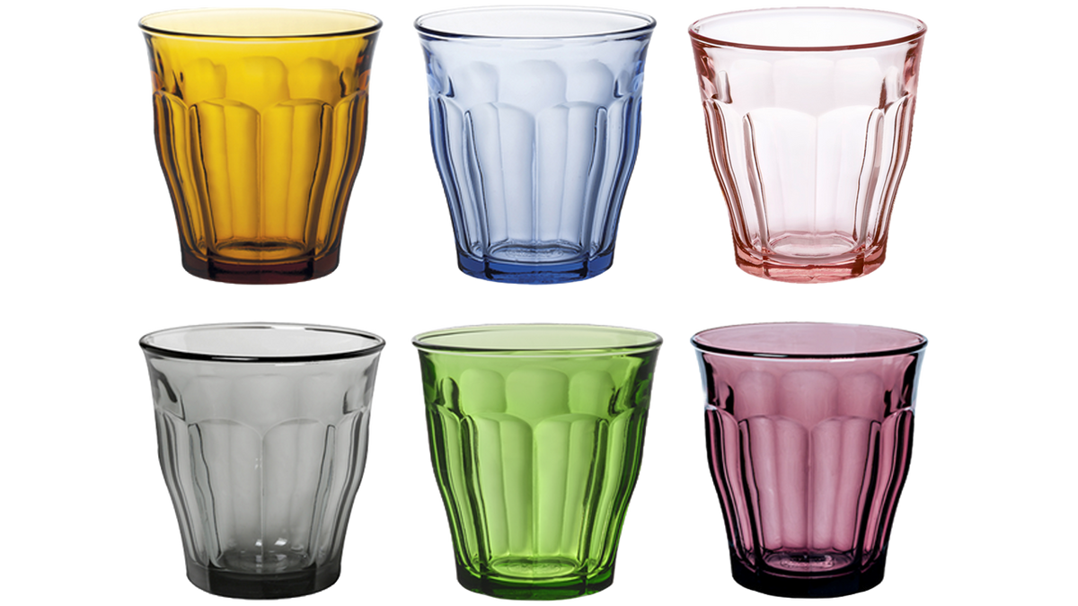 Set of 6 coloured water glasses | Duralex® Collection Le Picardie ...